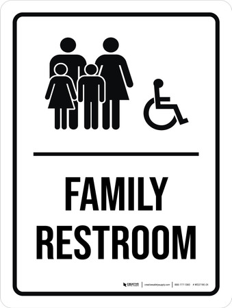 Family Restroom (With Wheelchair Icon) Portrait - Wall Sign | Creative ...