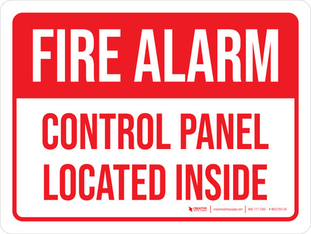 Fire Alarm Control Panel Located Inside Landscape - Wall Sign