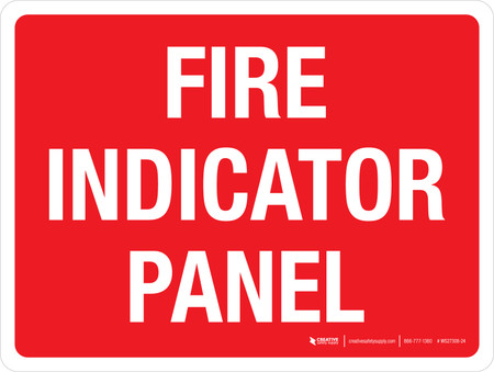 Fire Indicator Panel Red Landscape - Wall Sign