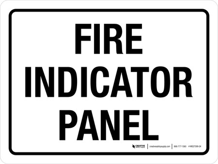 Fire Indicator Panel White Landscape - Wall Sign