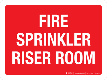 Fire Sprinkler Riser Room Red Landscape - Wall Sign