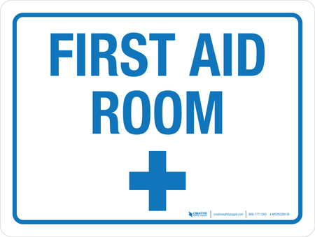 First Aid Room Blue Landscape - Wall Sign