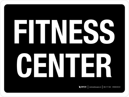 Fitness Center Black Landscape - Wall Sign