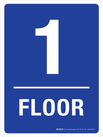 Floor 1 Blue Portrait - Wall Sign