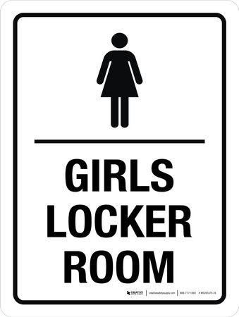 Girls Locker Room Portrait - Wall Sign
