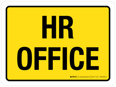 HR Office Yellow Landscape - Wall Sign | Creative Safety Supply