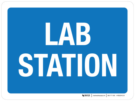 Lab Station Blue Landscape - Wall Sign