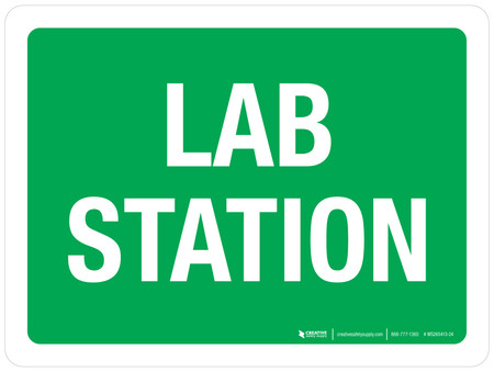 Lab Station Green Landscape - Wall Sign