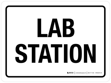 Lab Station White Landscape - Wall Sign