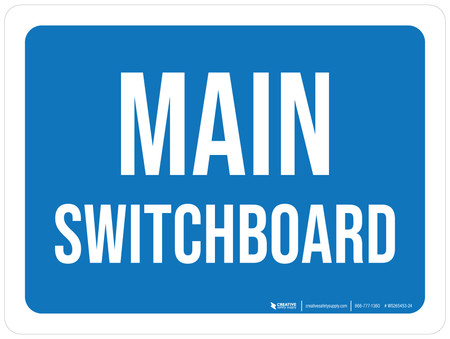 Main Switchboard Blue Landscape - Wall Sign