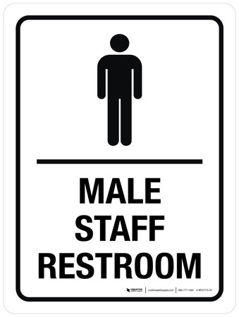 Male Staff Restroom with Icon Portrait - Wall Sign