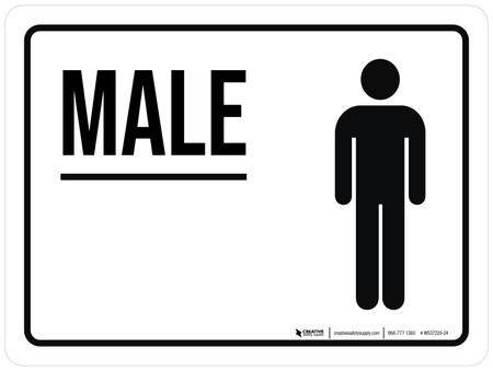 Male with Icon Landscape - Wall Sign