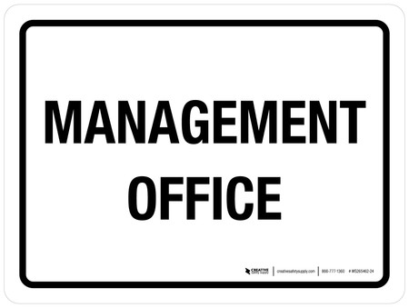Management Office White Landscape - Wall Sign