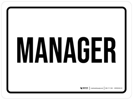 Manager White Landscape - Wall Sign