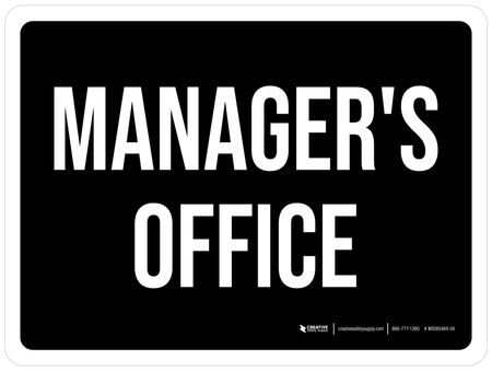 Manager's Office Black Landscape - Wall Sign