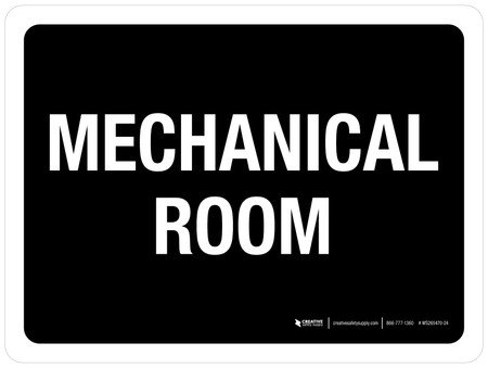 Mechanical Room Black Landscape - Wall Sign