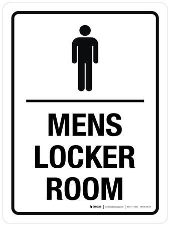 Mens Locker Room with Icon Portrait - Wall Sign
