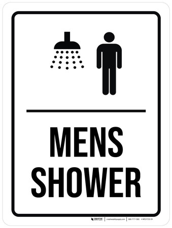 Mens Shower with Icon Portrait - Wall Sign | Creative Safety Supply