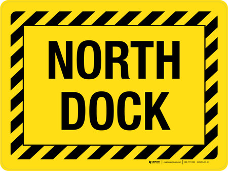 North Dock Hazard Lines Yellow Landscape - Wall Sign