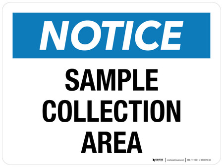 Notice: Sample Collection Area Landscape - Wall Sign