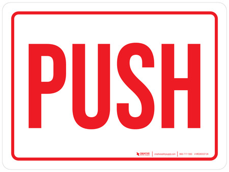 Push Red Landscape - Wall Sign