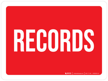 Records Red Landscape - Wall Sign