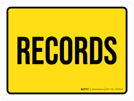 Records Yellow Landscape - Wall Sign