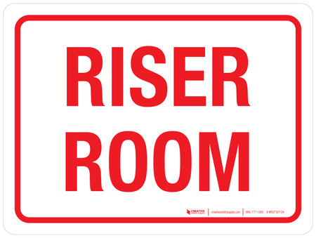 Riser Room Red Landscape - Wall Sign | Creative Safety Supply