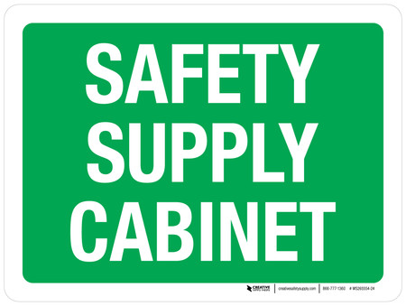 Safety Supply Cabinet Green Landscape - Wall Sign