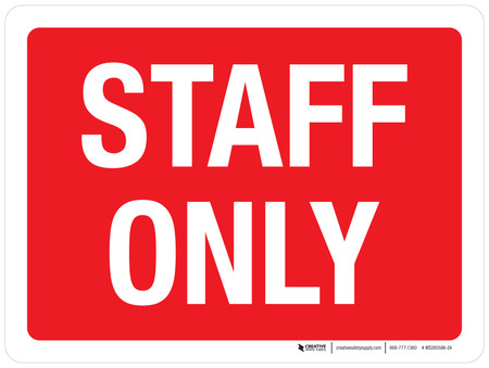 Staff Only Red Landscape - Wall Sign