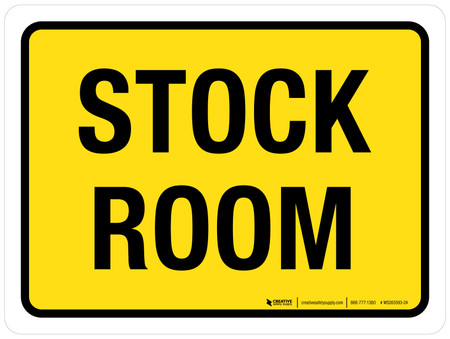 Stock Room Yellow Landscape - Wall Sign