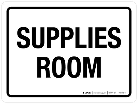 Supplies Room White Landscape - Wall Sign