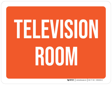 Television Room Orange Landscape - Wall Sign