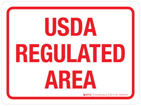 USDA Regulated Area Red Landscape - Wall Sign