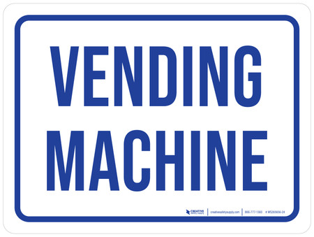 Vending Machine Blue Landscape - Wall Sign