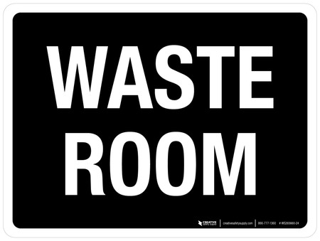 Waste Room Black Landscape - Wall Sign