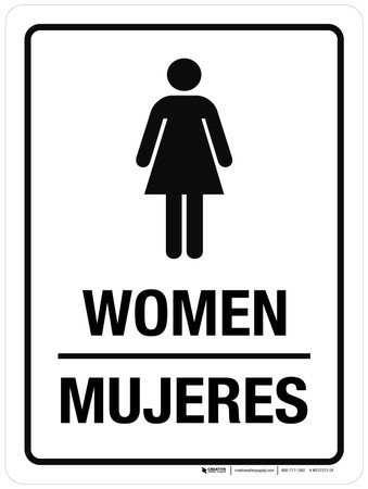 Women with Icon Bilingual Spanish Portrait - Wall Sign