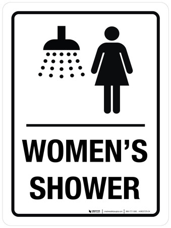 Women's Shower with Icon Portrait - Wall Sign