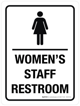 Women's Staff Restroom with Icon Portrait - Wall Sign