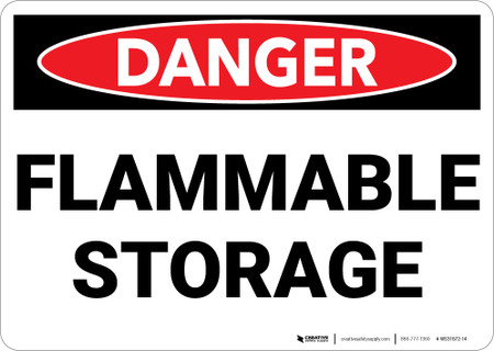 Danger: Flammable Storage - Wall Sign