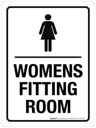 Womens Fitting Room with Icon Portrait - Wall Sign