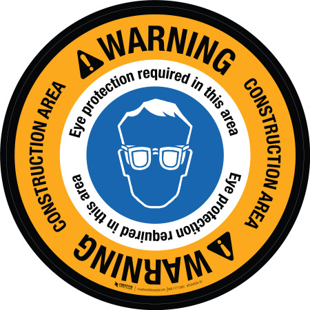 Warning: Construction Area Eye Protection Required In This Area with ...
