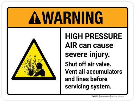 Warning: High Pressure Air Can Cause Severe Injury Shut Off Air Valve ...