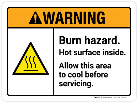 Warning: Burn Hazard Hot Surface Inside Allow This Area To Cool Before ...