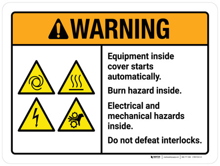 Warning: Equipment Inside Cover Starts Automatically Burn Hazard Inside ...