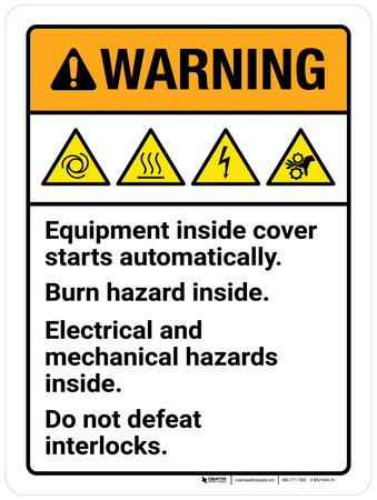 Warning: Equipment Inside Cover Starts Automatically Burn Hazard Inside ...