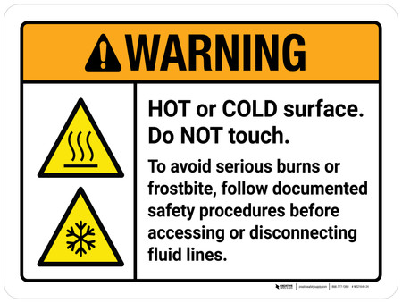 Warning: Hot Or Cold Surface Do Not Touch To Avoid Serious Burns Or ...