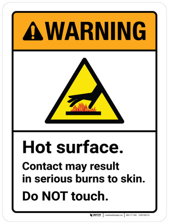 Warning: Hot Surface Contact May Result In Serious Burns To Skin Do Not ...