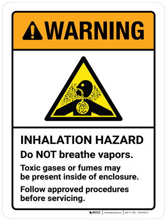 Warning: Inhalation Hazard Do Not Breathe Vapor Toxic Gases Or Fumes ...