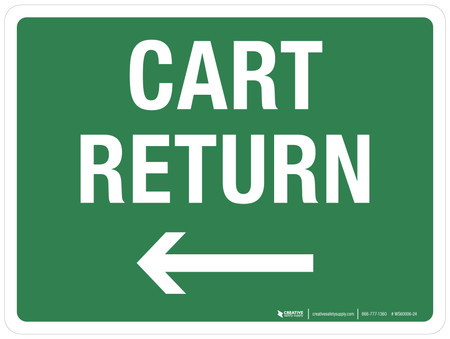 Cart Return (with Left Arrow) Landscape - Wall Sign